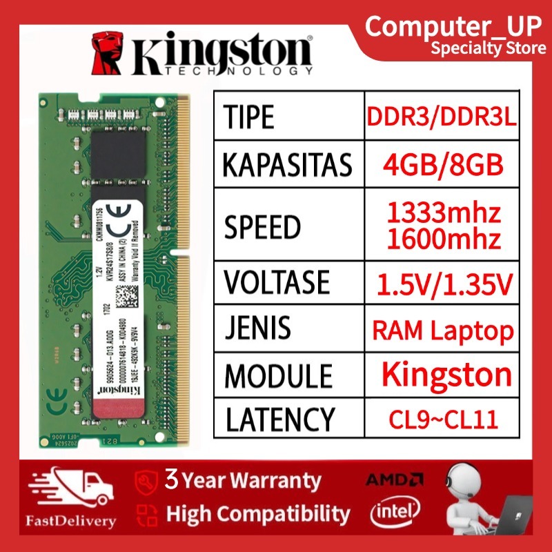 (Bulacan Ship)kingston 4GB 8GB Laptop RAM DDR3 DDR3L 1333 1600MHZ SODIMM PC3-12800 memory for ...