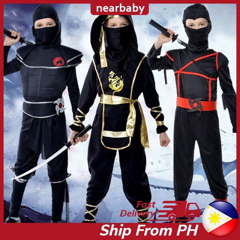 Halloween Cosplay Costume Kids Boy Ninja Assassin Japanese Samurai ...