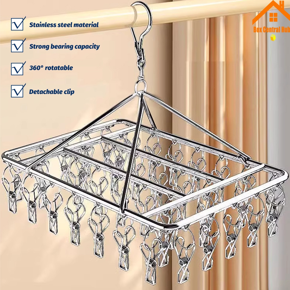 32/40/50 Clips Folding Hanger Clip Drying Racks Baby Folding Hanger ...
