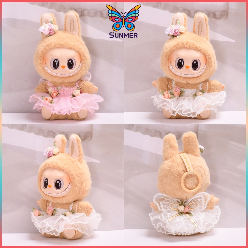 labubu sit sit party,labubu dress white pink flower fairy wedding ...