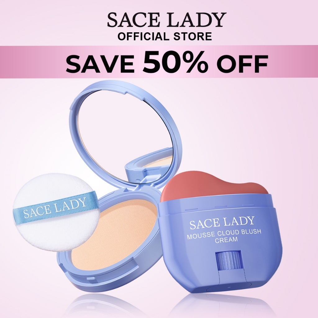 SACE LADY Face Powder Lasting Waterproof Oil control Powder+Mousse ...
