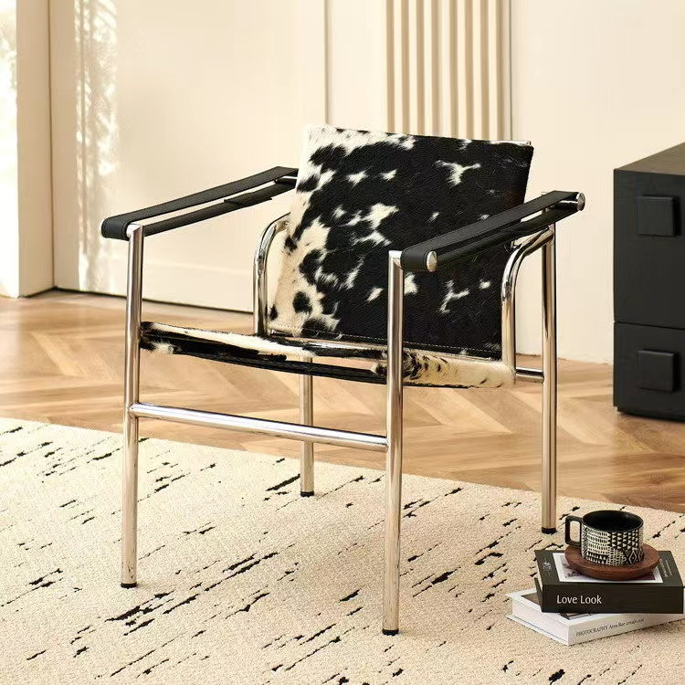 Basculan Chair Single Leather Recliner Simple Stainless Steel Leisure ...