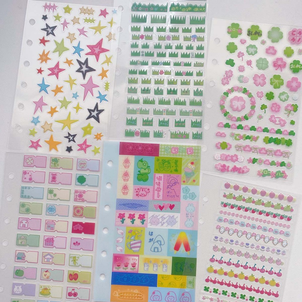 Sticker Pack 6pcs Small Fresh Element Sticker Handbook Sticker Goo Card ...