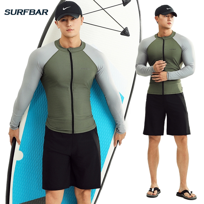 SAILBEE Long Sleeve Rash Guards Surfing Clothes Beach Men Swimsuits ...