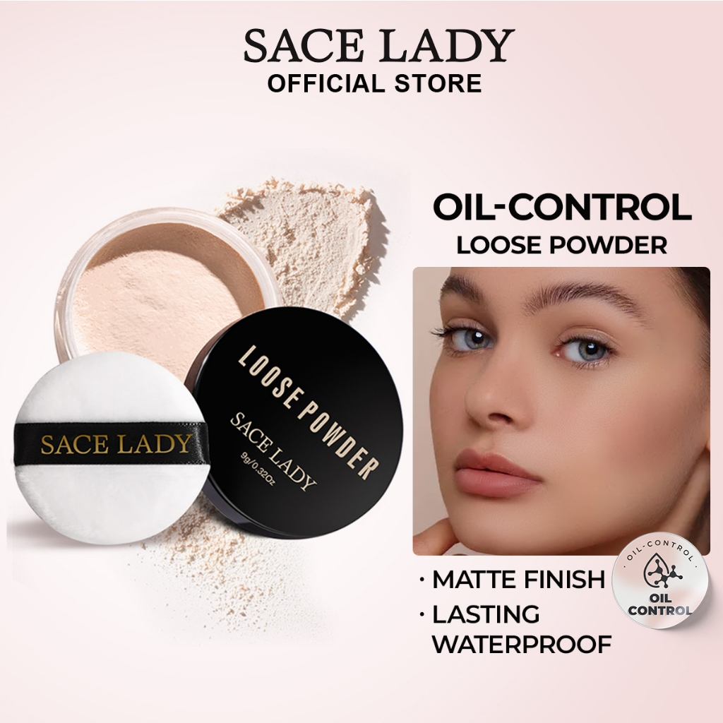 SACE LADY Face Powder Matte Finish Oil-Control Long-lasting Smooth 3 ...