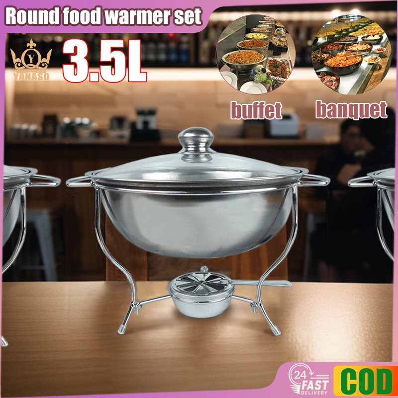 Food Warmer Stainless Steel Food Display Rack Round Hot Pot alcohol ...