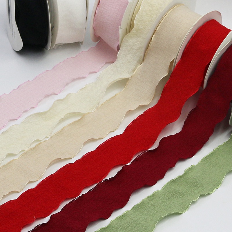 9m/roll 40mm Wide Lace Ruffled Ribbon Wave Edge Fishtail Yarn Ribbon ...