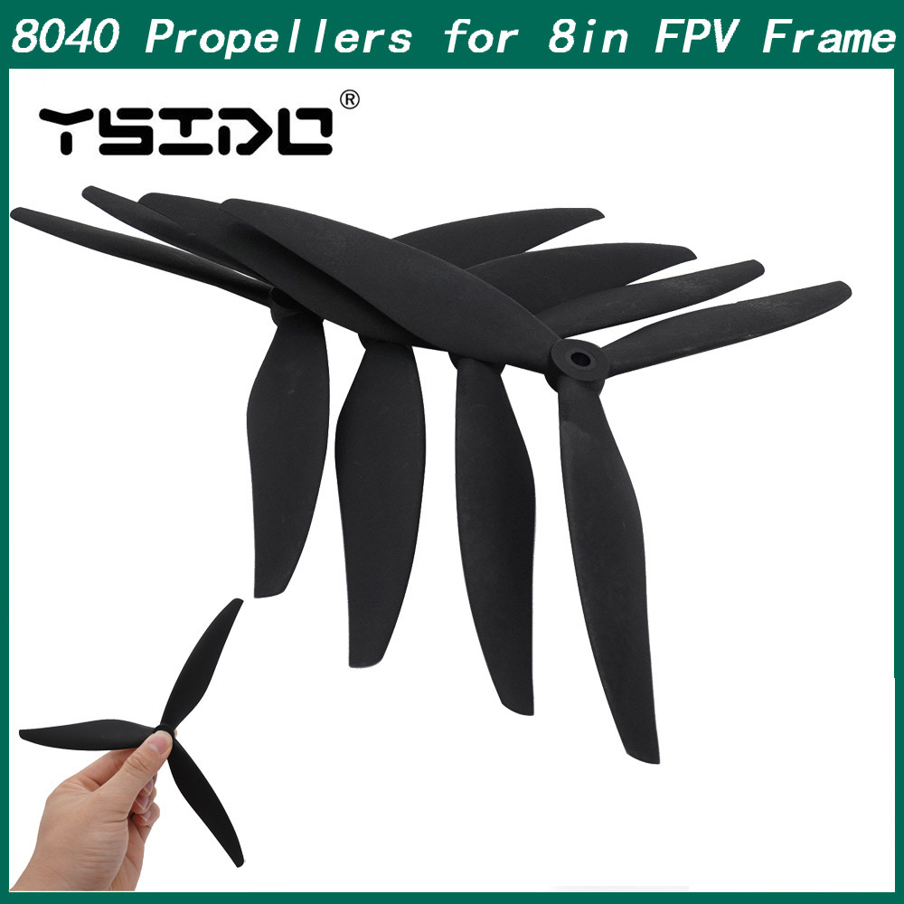 8040 8X4X3 3-Blade 8inch Glass Fiber Nylon Propeller CW CCW Macro Quad ...
