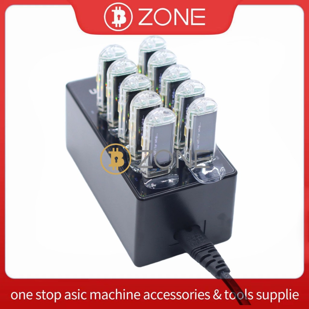 10PCS Nerdminer Dongle 74KH/S*10 USB Miner With 60W 10 port USB Miner ...