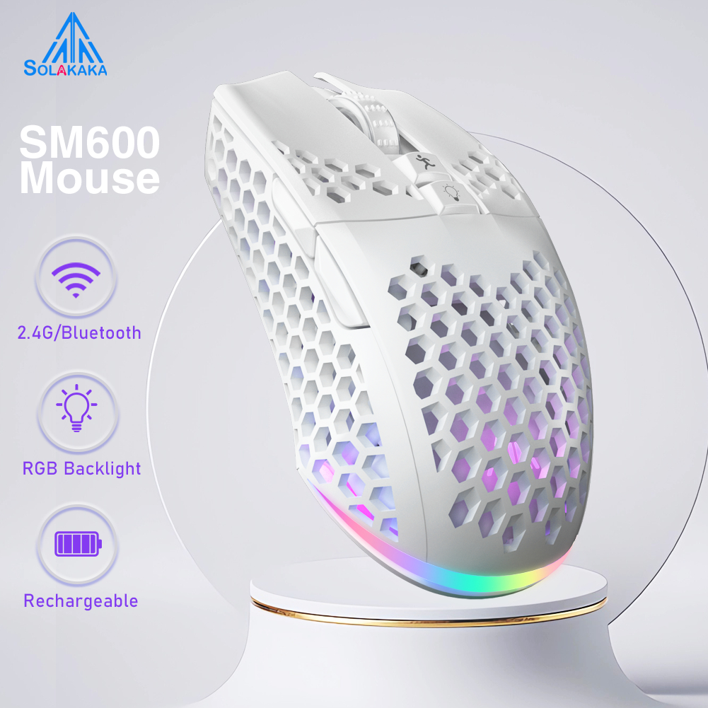SOLAKAKA SM600 Wired 2.4G Wireless Charging Bluetooth Mouse with ...