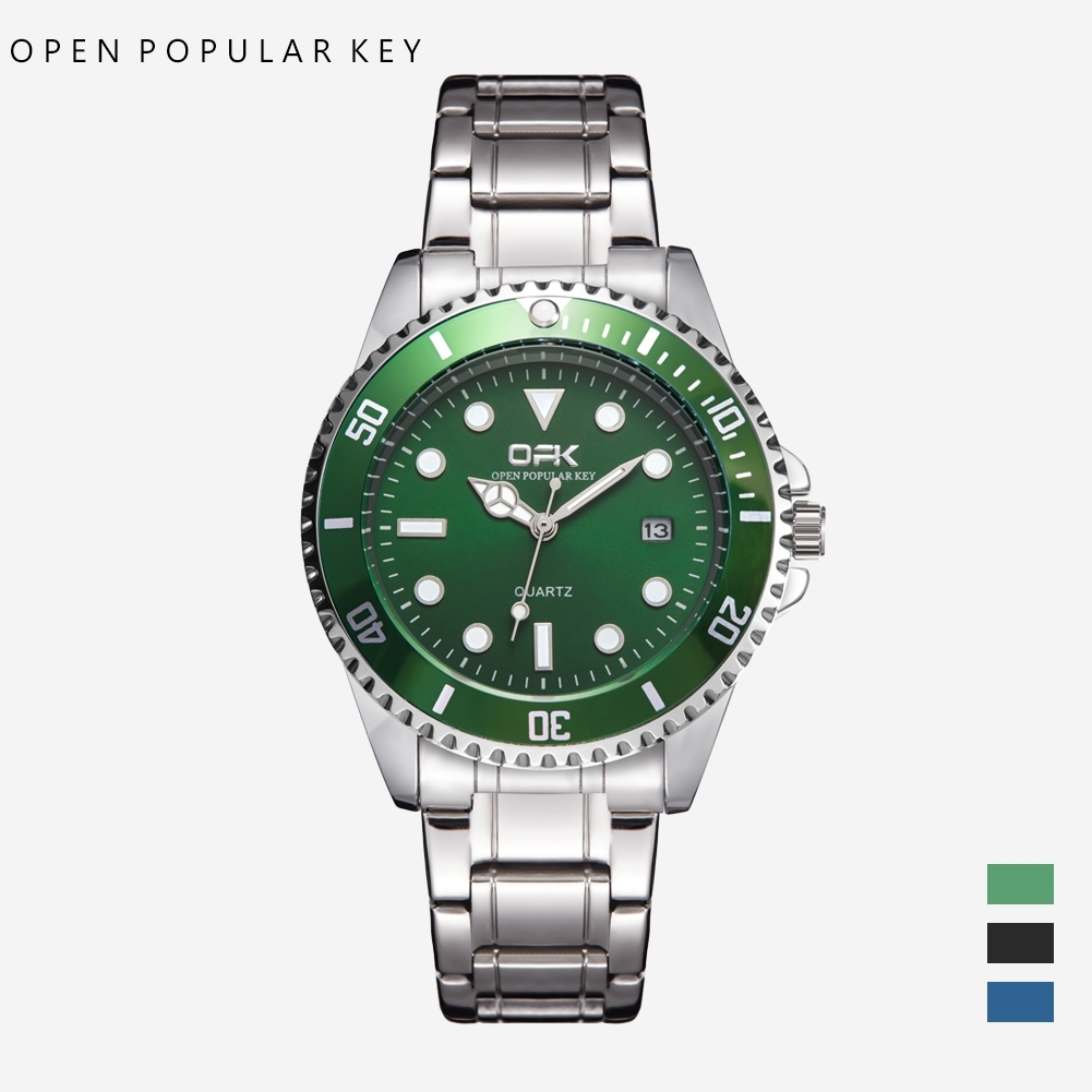 OPK Watch For Men Waterproof Original Calendar Luminous Stainless Steel ...