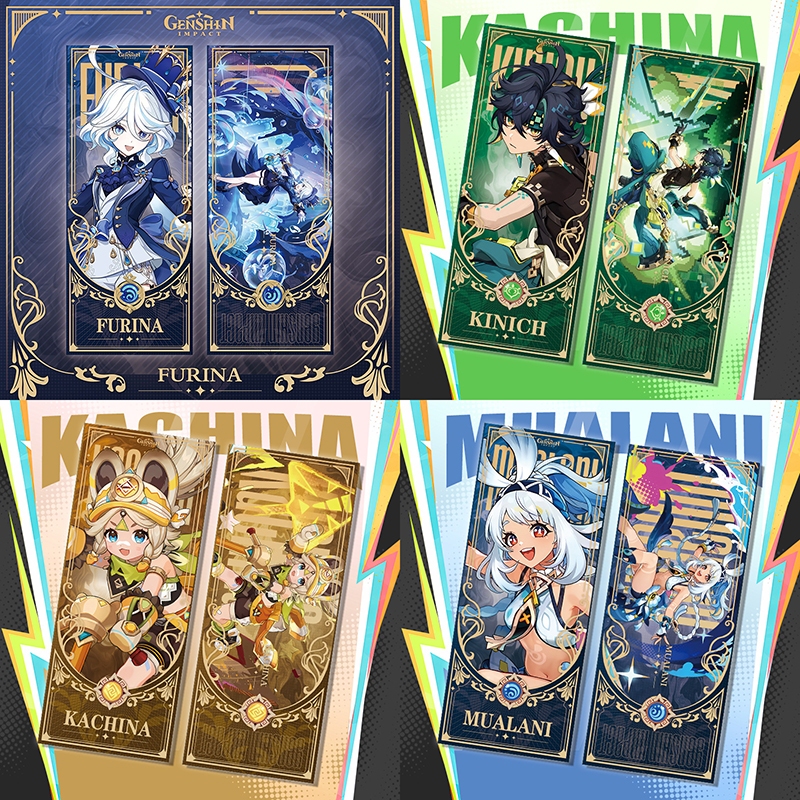 Genshin impact bookmark Neuvillette Nahida laser ticket double-sided ...