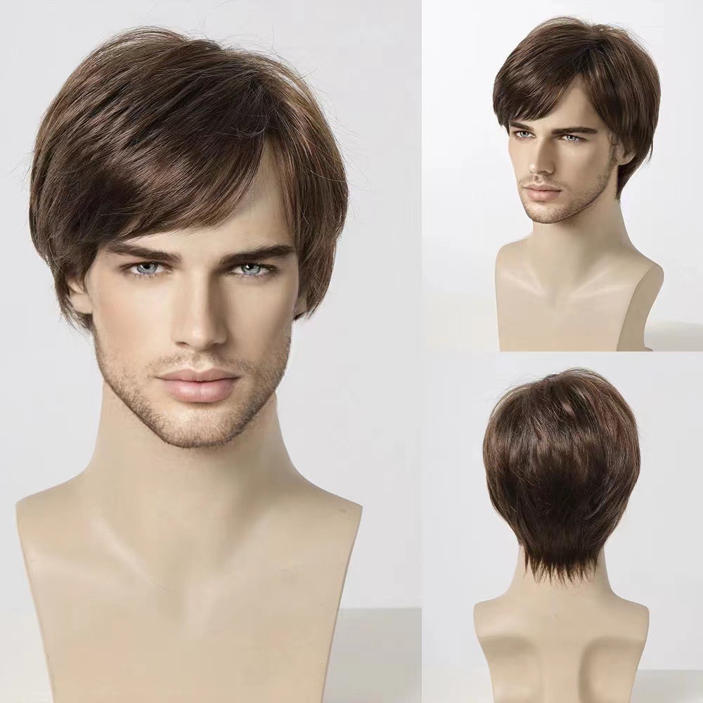 Men's wigs new real European and n wigs | Shopee Philippines