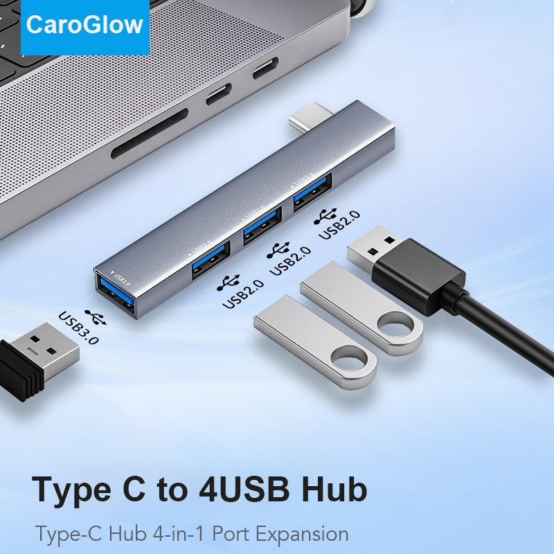 USB C Hub Portable Ultra-Slim Type-C to USB Multiport Adapter with USB ...