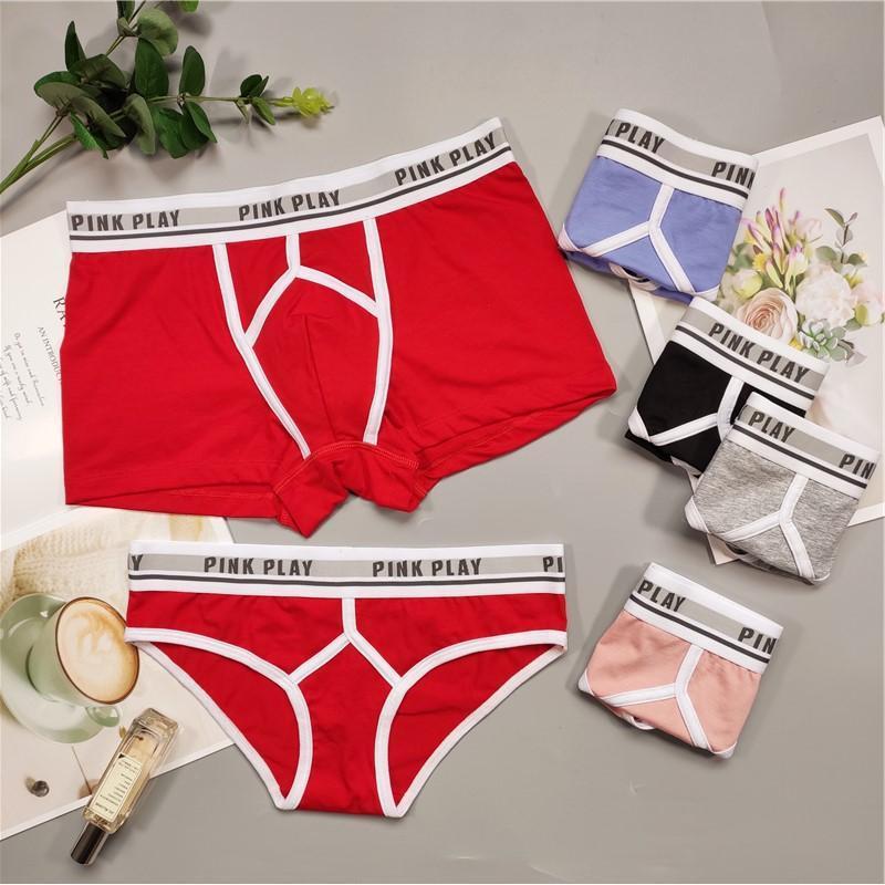 Couple Underwear Panties Set Red Luxury Sports Stlye Women Briefs ...