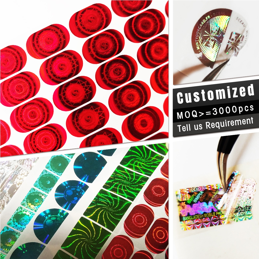 3D security warranty seal sticker disposable hologram sticker ...