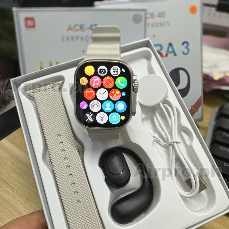 Local shipment 】4 in 1 Ultra 3 smartwatch With 2 Bands + Single Ear ...