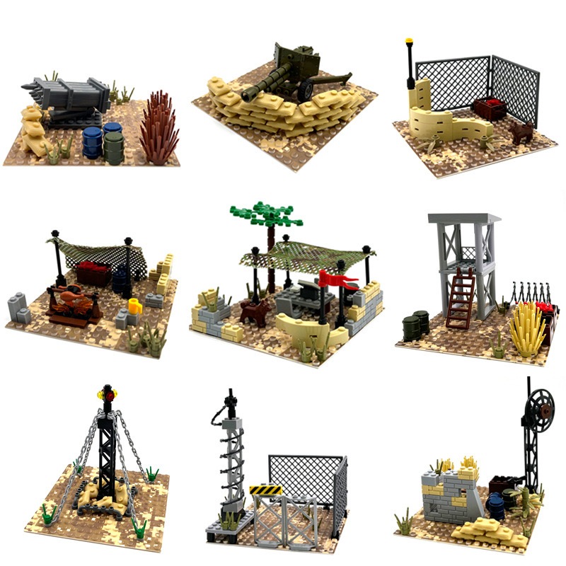 Military MOC Desert Camp Barracks Base Soldier Figures Building Blocks ...