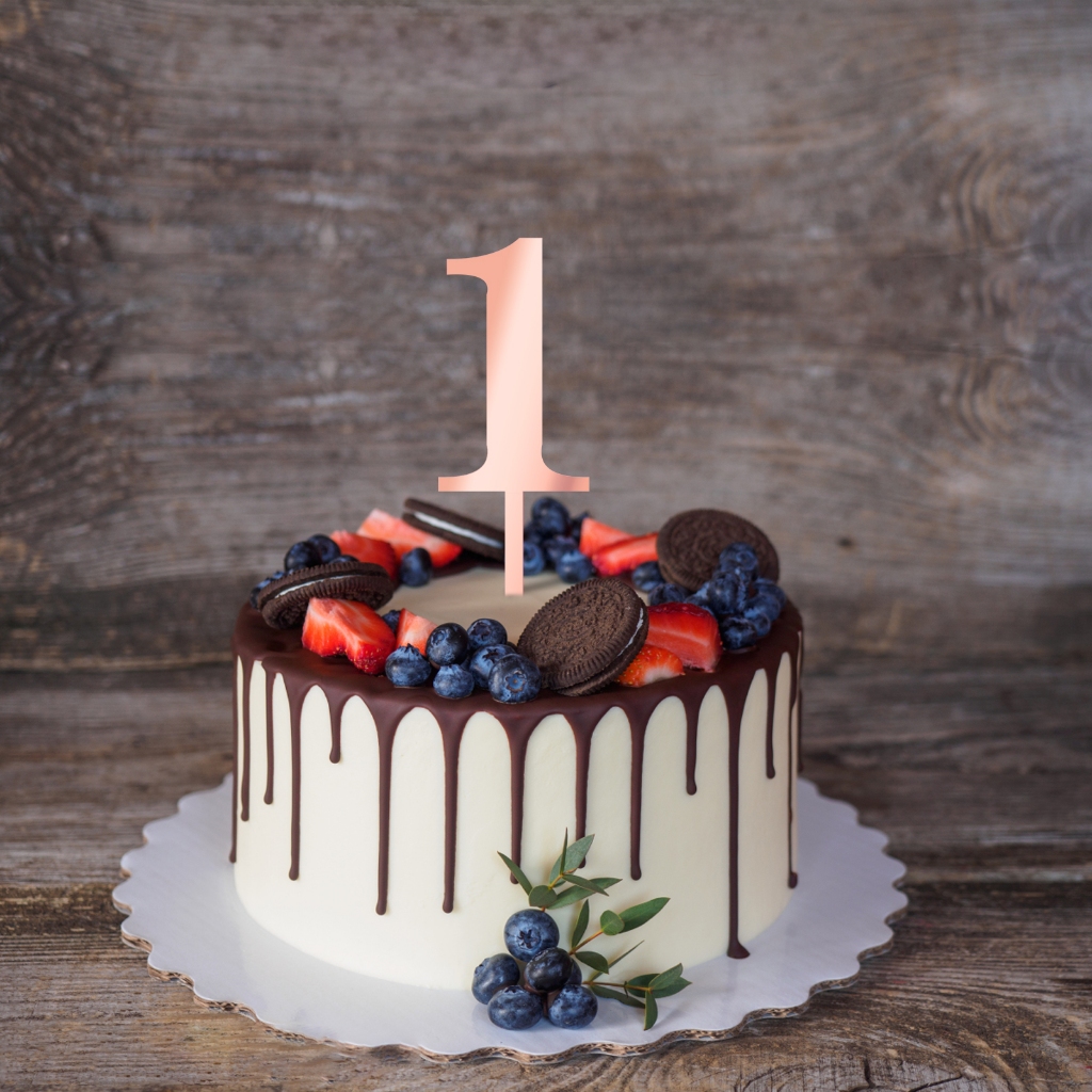 Acrylic 0 1 2 3 4 5 6 7 8 9 Rose gold Number Cake Topper Acrylic ...