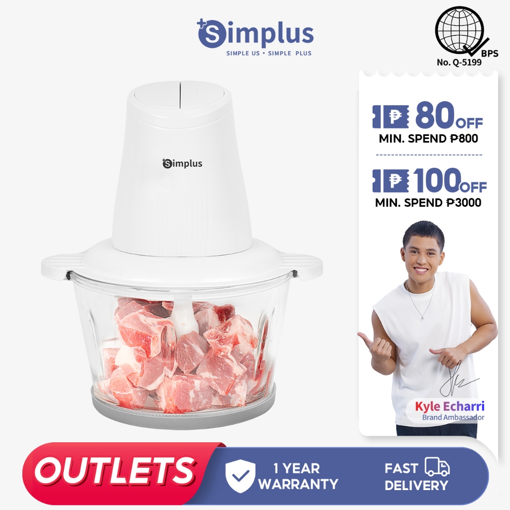 Simplus Electric Meat Grinder 2L Multifunctional Food Processor Blender ...