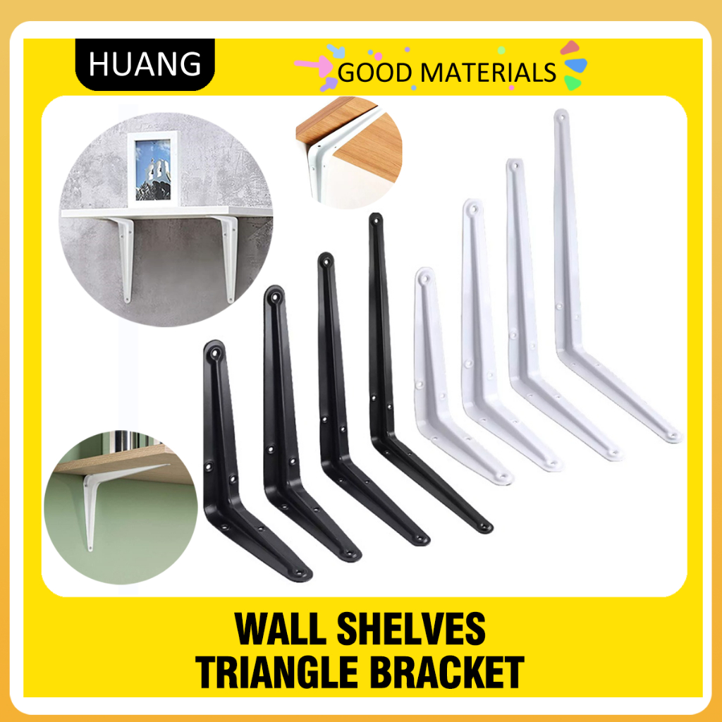 Wall Elbow Bracket For Wood Shelf L type Shelf Bracket Black/White ...