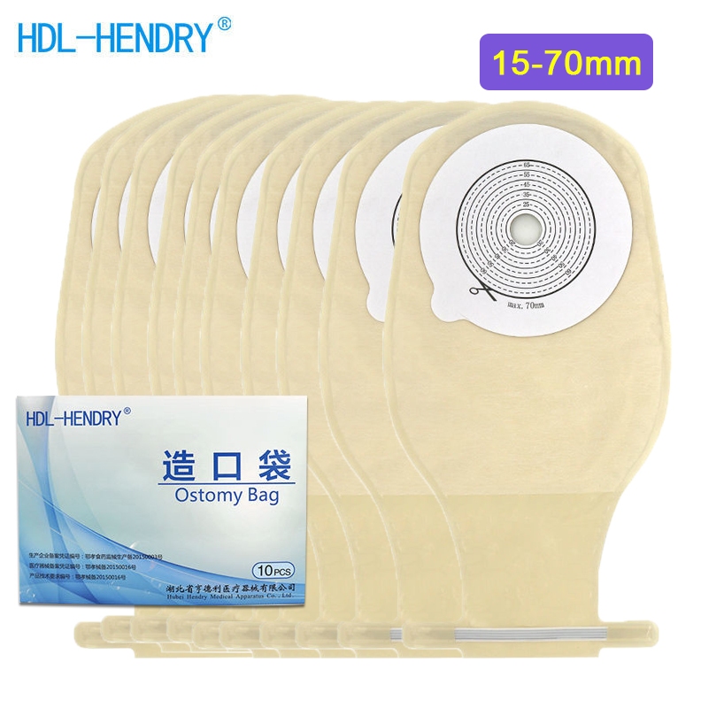 Hendry 10pcs ostomy Bags 15-70mm with Clips Carbon Filter Single Side ...