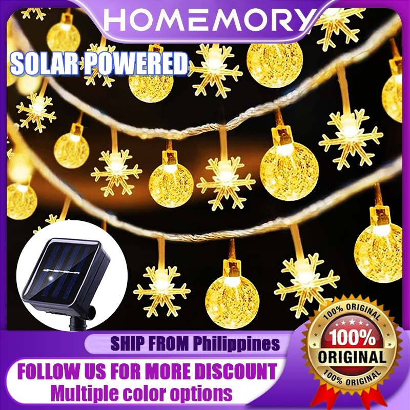 HOMEMORY Christmas Lights Solar Snowflake Lights Outdoor Waterproof ...