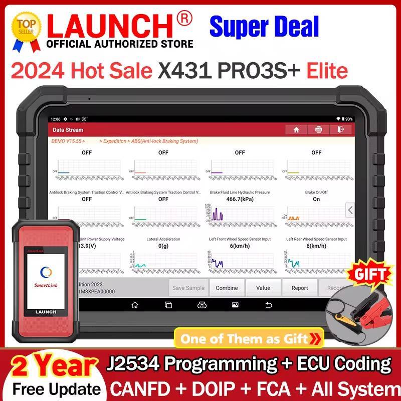 LAUNCH X431 PRO3S+ ELITE J2534 PROGRAMMING TOOL Online CODING All ...