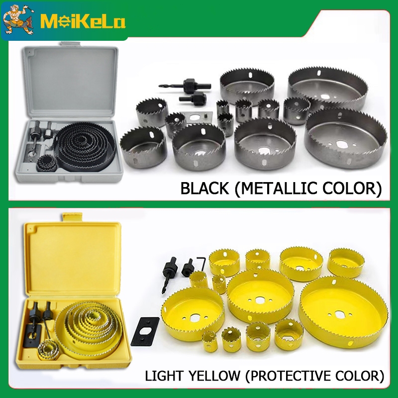 (Durable)Drills Sets Hole Saw Bit Cutting Set Kit Wood Sheet Metal Alloys Circular Round 16P/11P ...