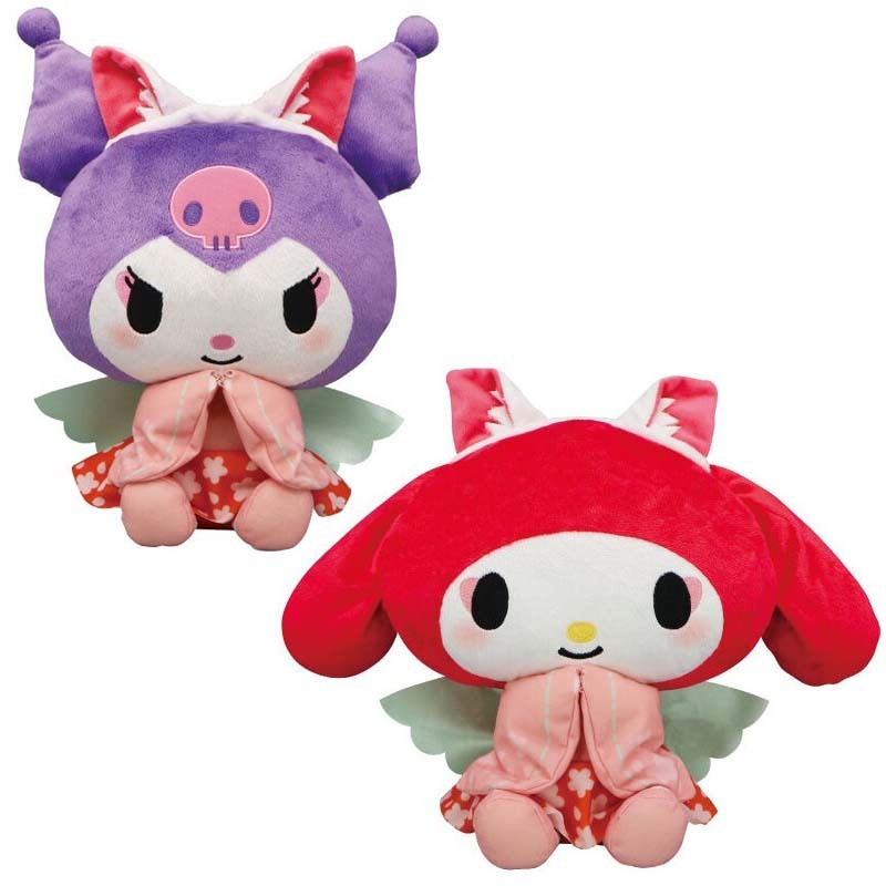 New Cute My Melody Kuromi Kawaii Kemono Yakou Cos Fox Big Plush Pillow ...
