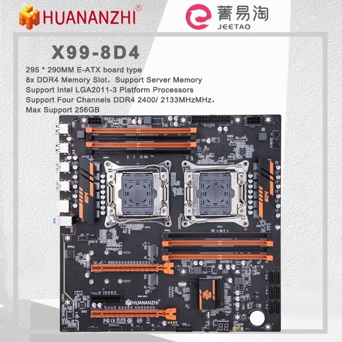 HUANANZHI X99 8D4 LGA 2011-3 XEON Motherboard Dual CPU support E5 2640 ...