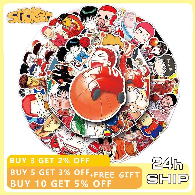 57pcs Cartoon Slam Dunk Stickers Waterproof PVC Decal for Laptop ...