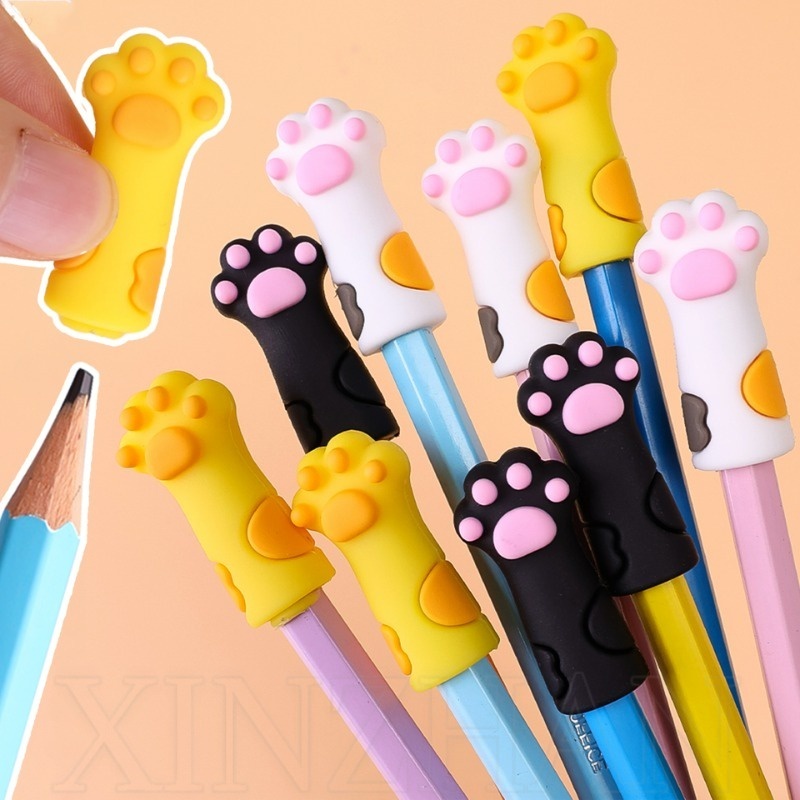 Y&X. Cute Pencil Caps Cat Paw Shaped Pencil Extender Eraser Pen Cap Pen ...