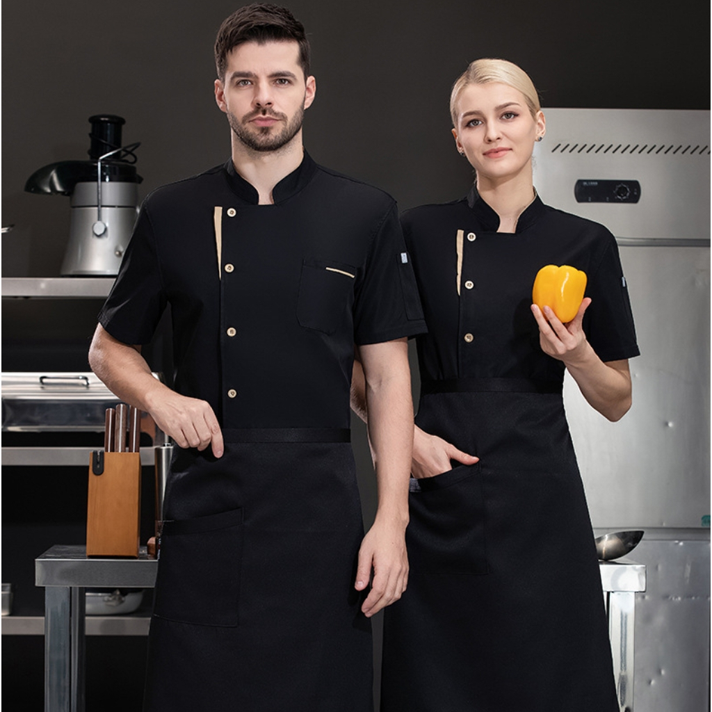 Ready Stock Custom uniforms Western restaurant chef work clothes men's ...