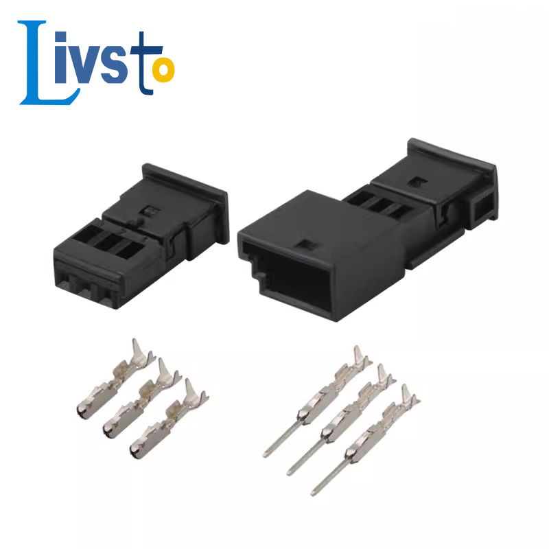 1 set 3 Pin female male 0.6mm 1-968700-1 Auto Stereo Connector Car Speaker Plug Treble Plug Rain ...