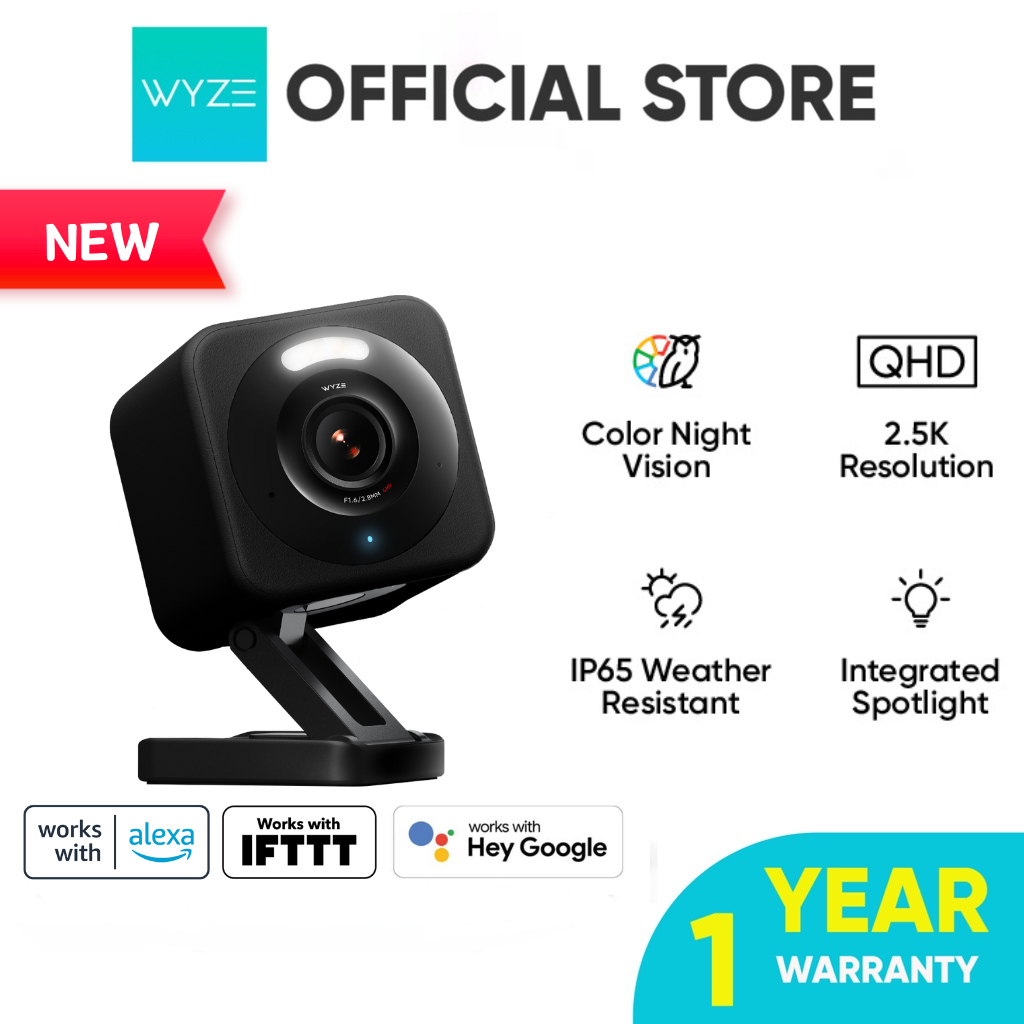 【Wyze Official Store】Wyze Cam V4 Black, 2K HD Wi-Fi Smart Home Security ...