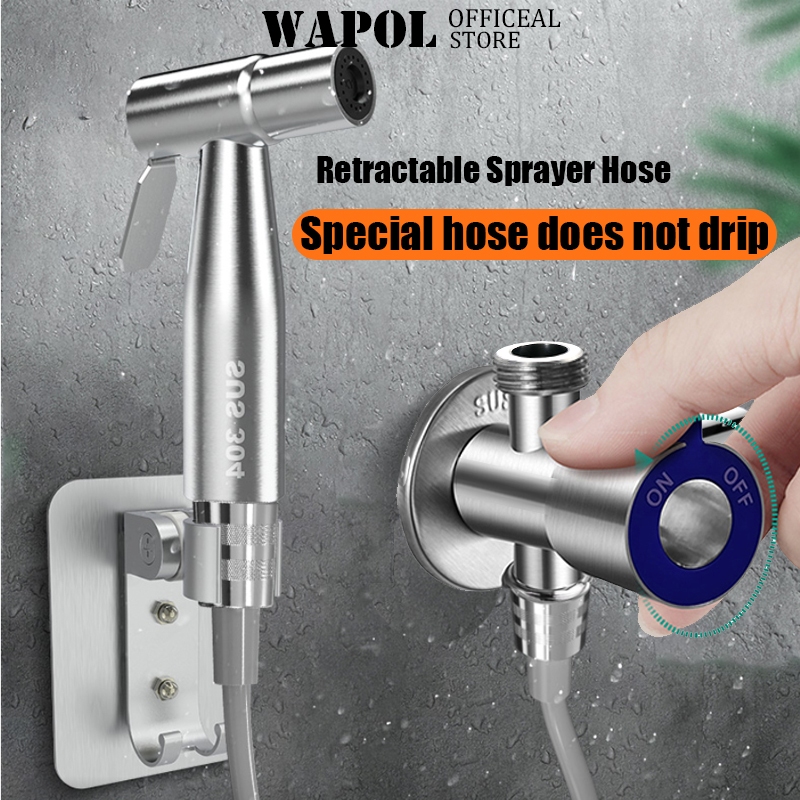 WapolSteel Bidet Sprary Set With Retractile Sprary Hose Spring Hose ...