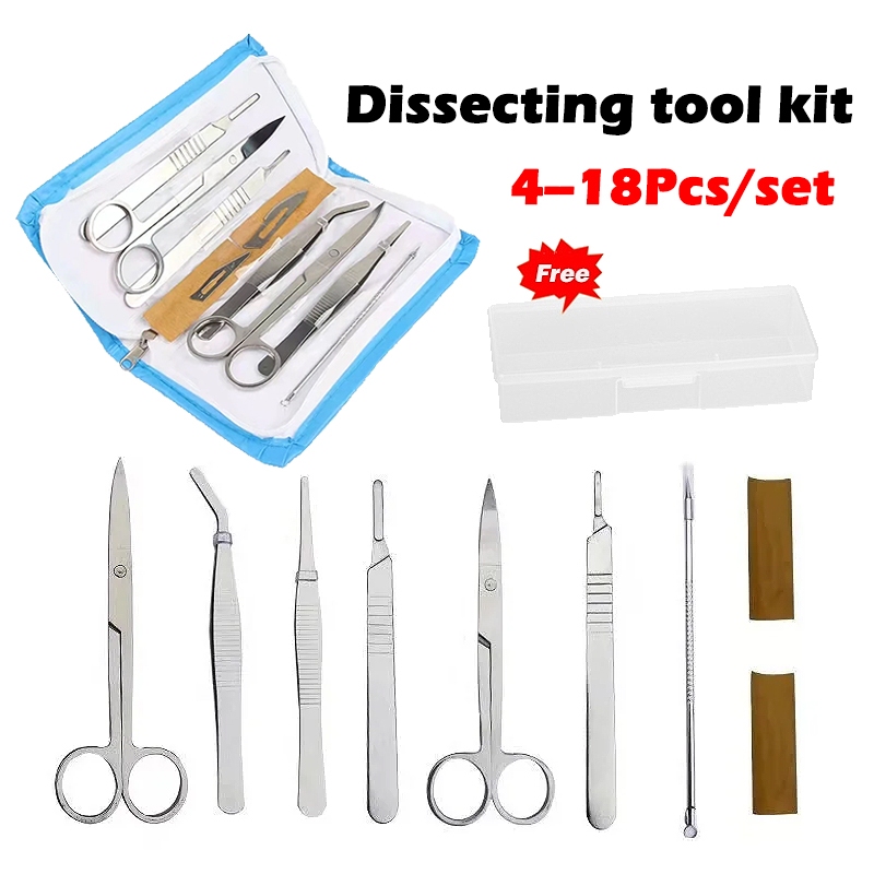 14Pcs/set Dissecting tool kit Stainless steel Dissector microscope ...