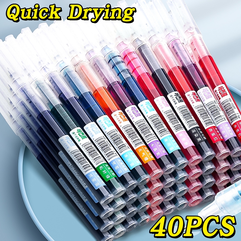 40PCS/Set Assorted Colors Gel Pen Liquid Ink Pen Smooth Writing Pen ...