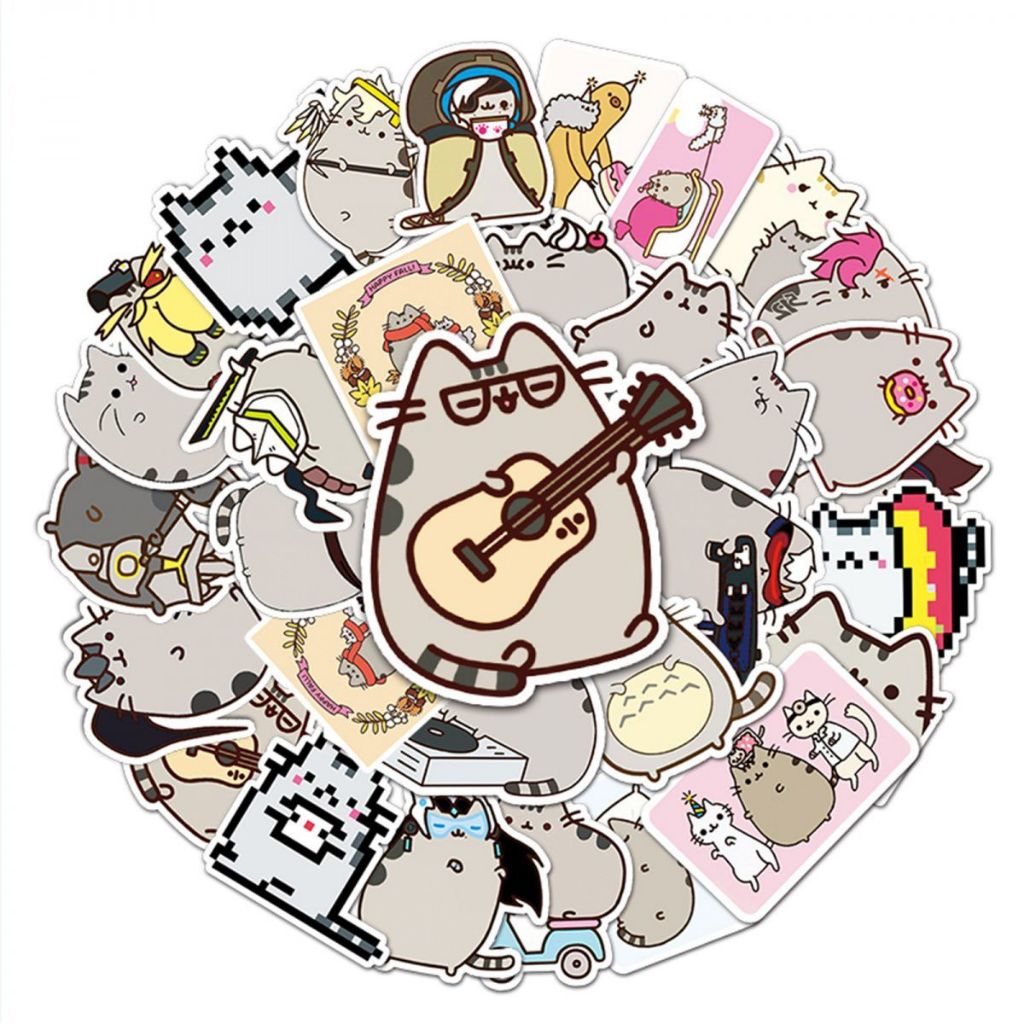 50 Piece Funny Cat Stickers Waterproof DIY For Phones Laptop Car ...