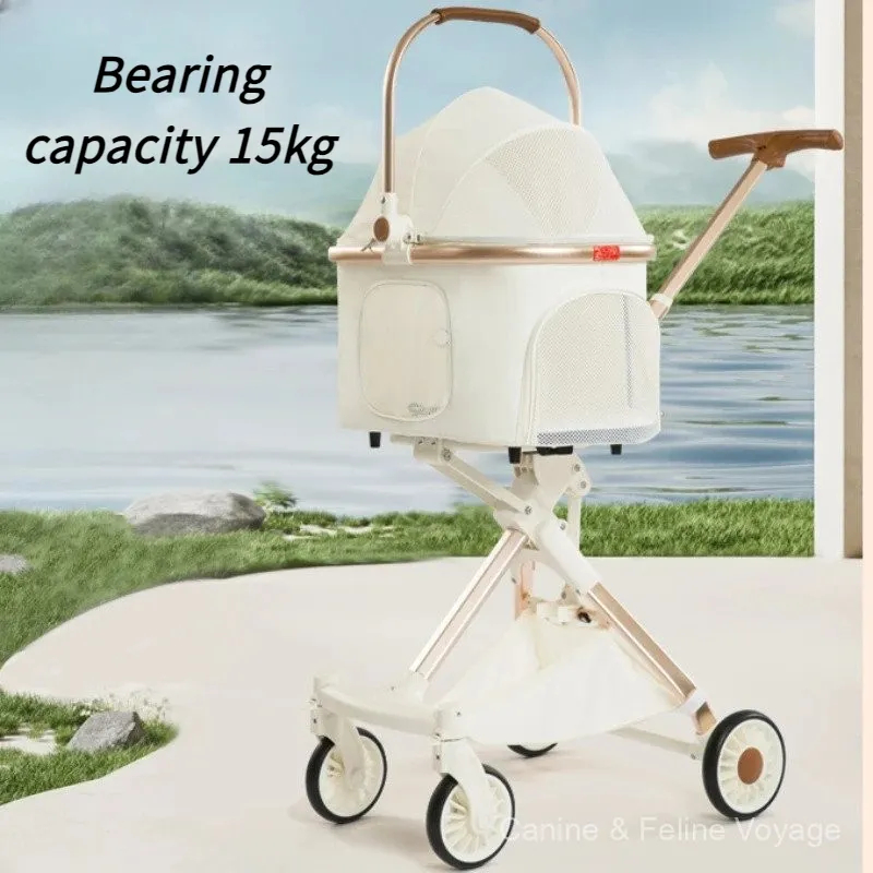 mall White High-view Pet Stroller International luxury hello baby brand ...