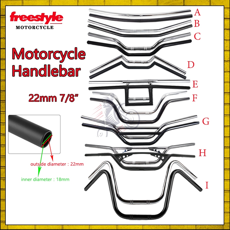 Motorcycle Handlebar 22mm 7/8" Retro Drag Handle Bar For Honda Suzuki ...