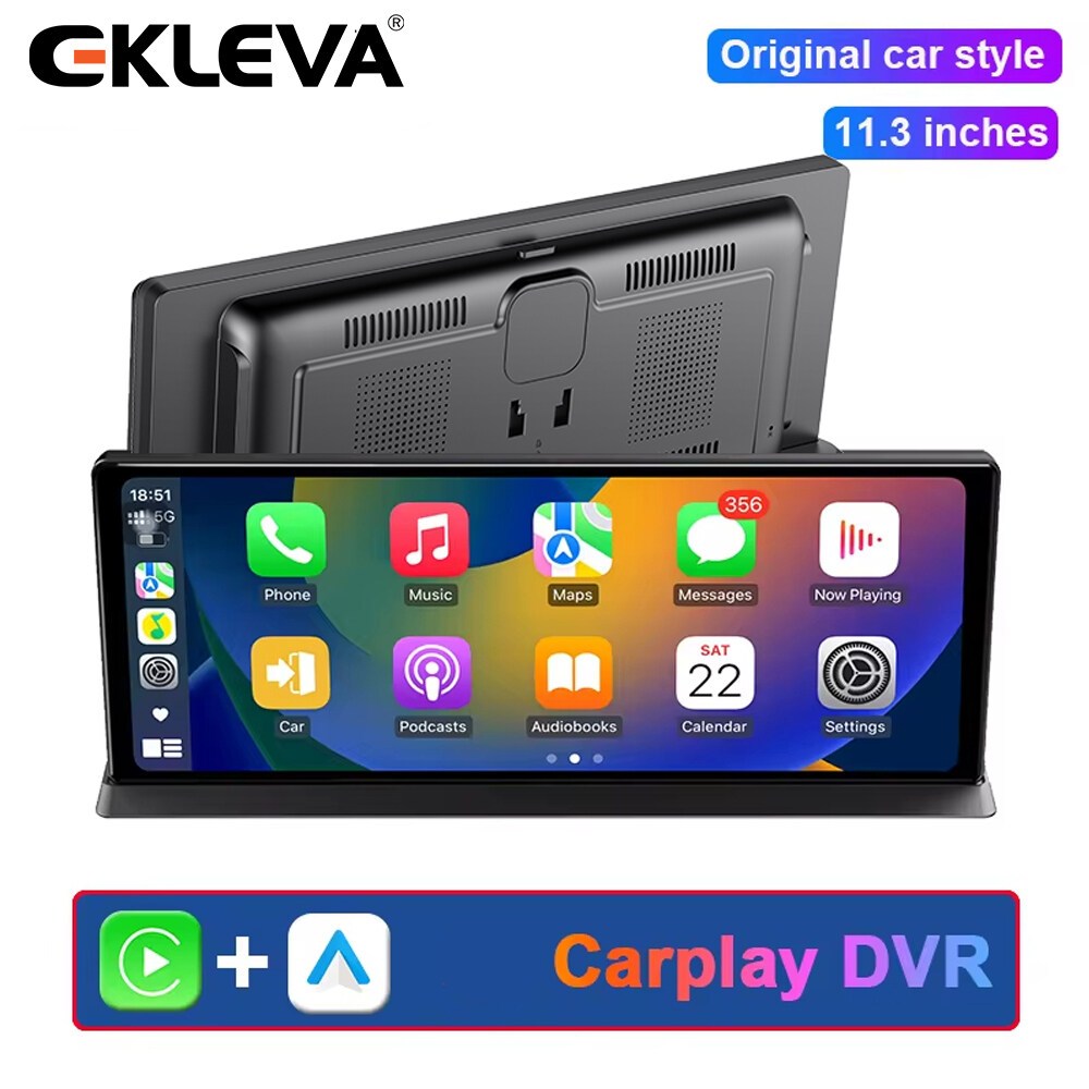 EKLEVA 11.3" Dash Cam Rearview mirror Car DVR Wifi wireless Carplay ...