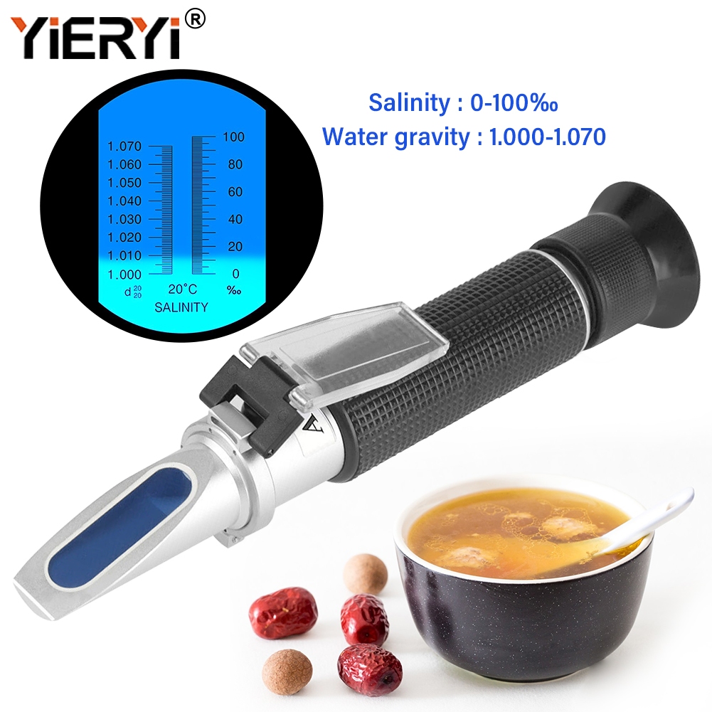 Refractometer 0-100 ‰ eawater salinity meter refractometer handheld ...