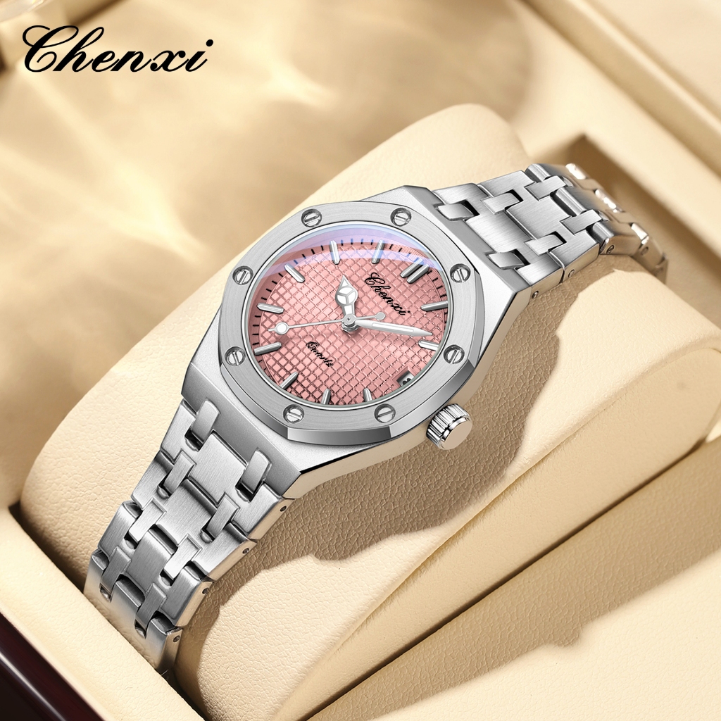 CHENXI Watch For Woman Waterproof Original Stainless Steel Relo Silver ...