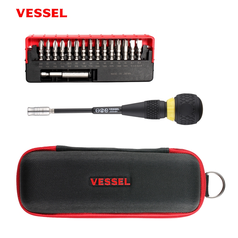 Genuine VESSEL Ratchet Screwdriver+31pcs Batch Head+Tool Kit Set ...