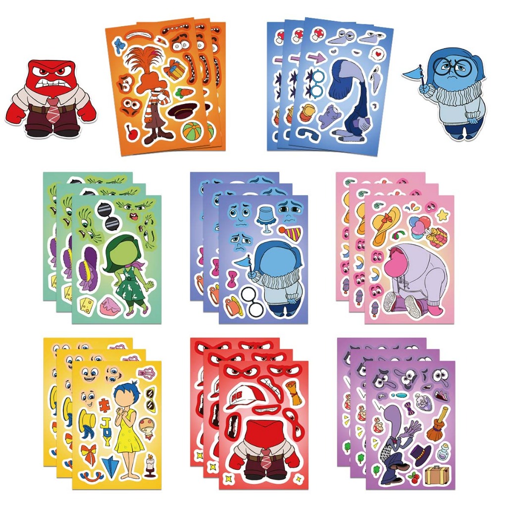 8 pcs Brain Agent Team Face Changing Stickers Graffiti Cartoon ...