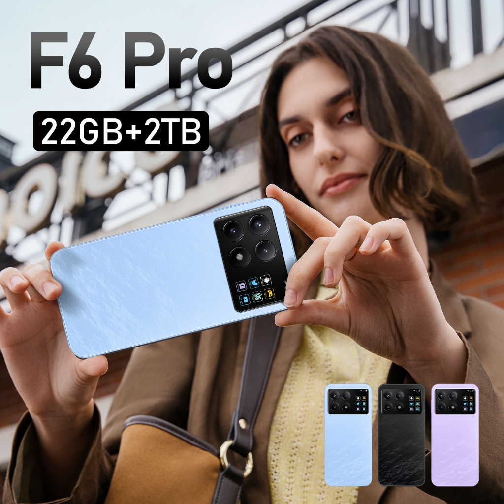 F6 Pro 5G Smartphone 22GB+2TB Mobile Phone Game 7.3 Inch HD 108MP+50MP ...