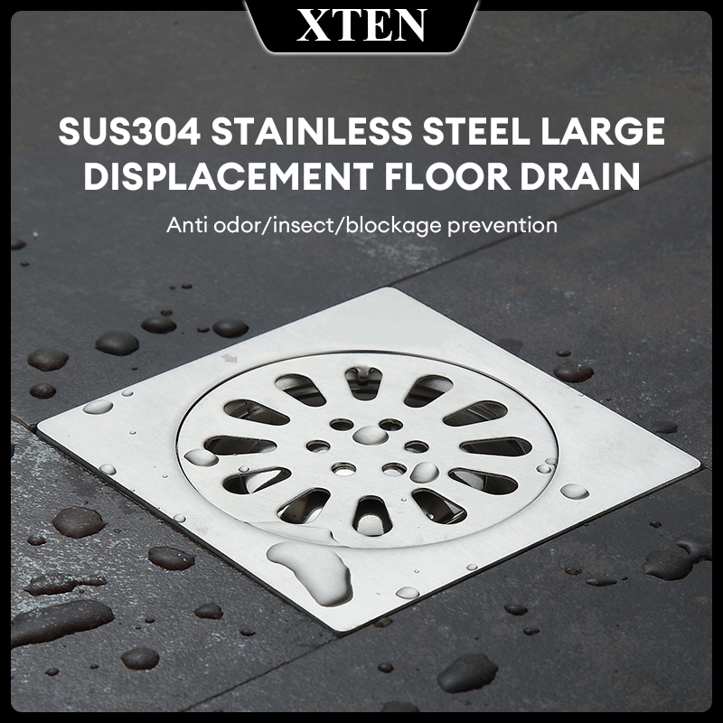 XTEN Stainless Floor Drain Strainer with Odor Trap Bathroom drainage ...
