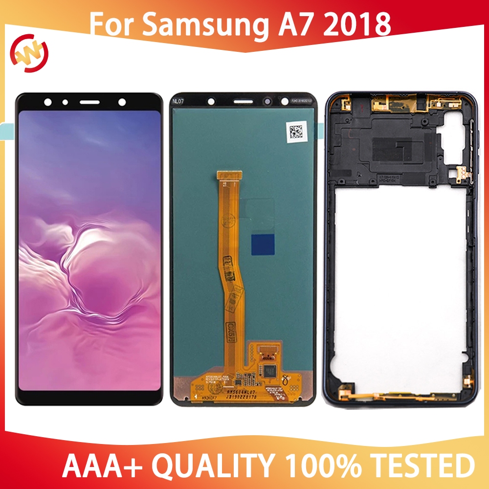 Amoled For Samsung A7 2018 LCD Display Screen touch Replacement Cellphone LCD A750 SM-A750F ...